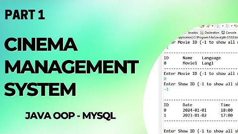 Cinema Management System using Java Object Oriented Programming (OOP ...