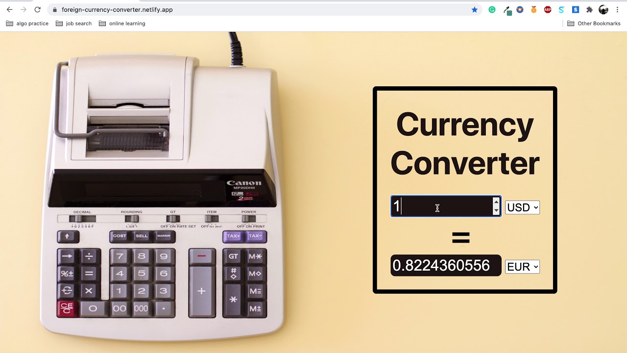 Currency Converter React App Youtube