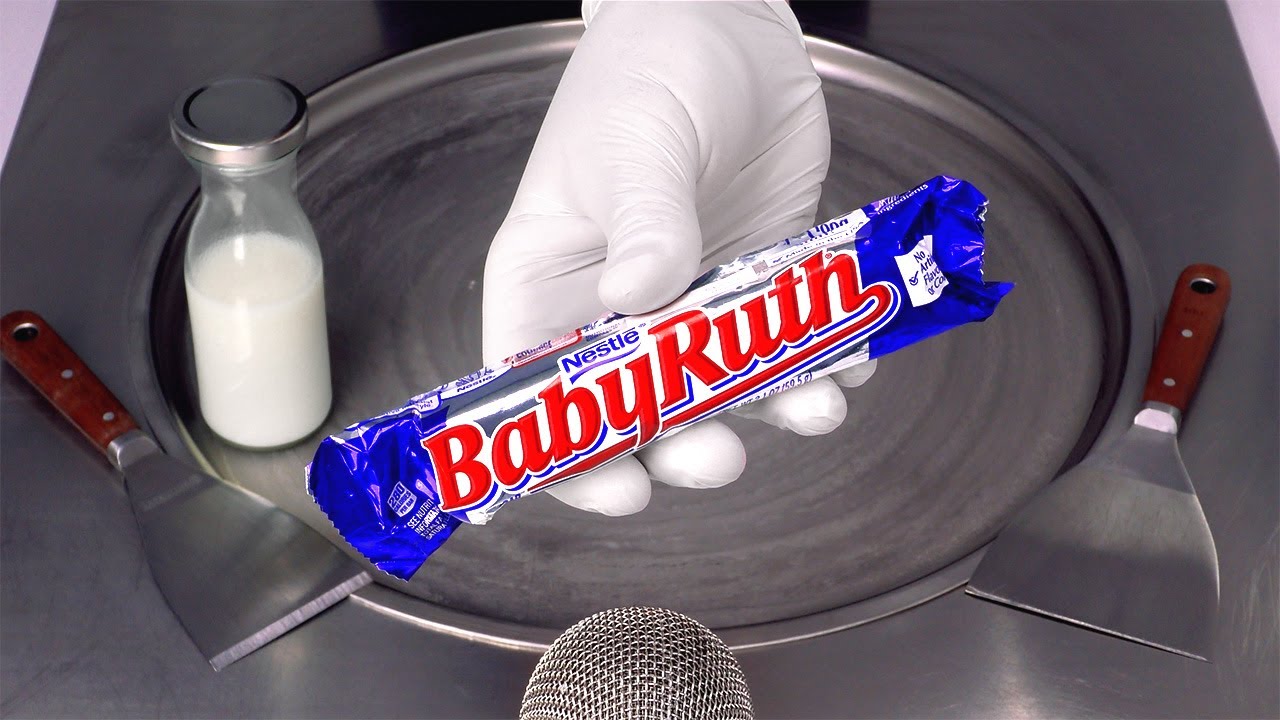 How to make Baby Ruth Chocolate Bar to Ice Cream Rolls with Peanut ...