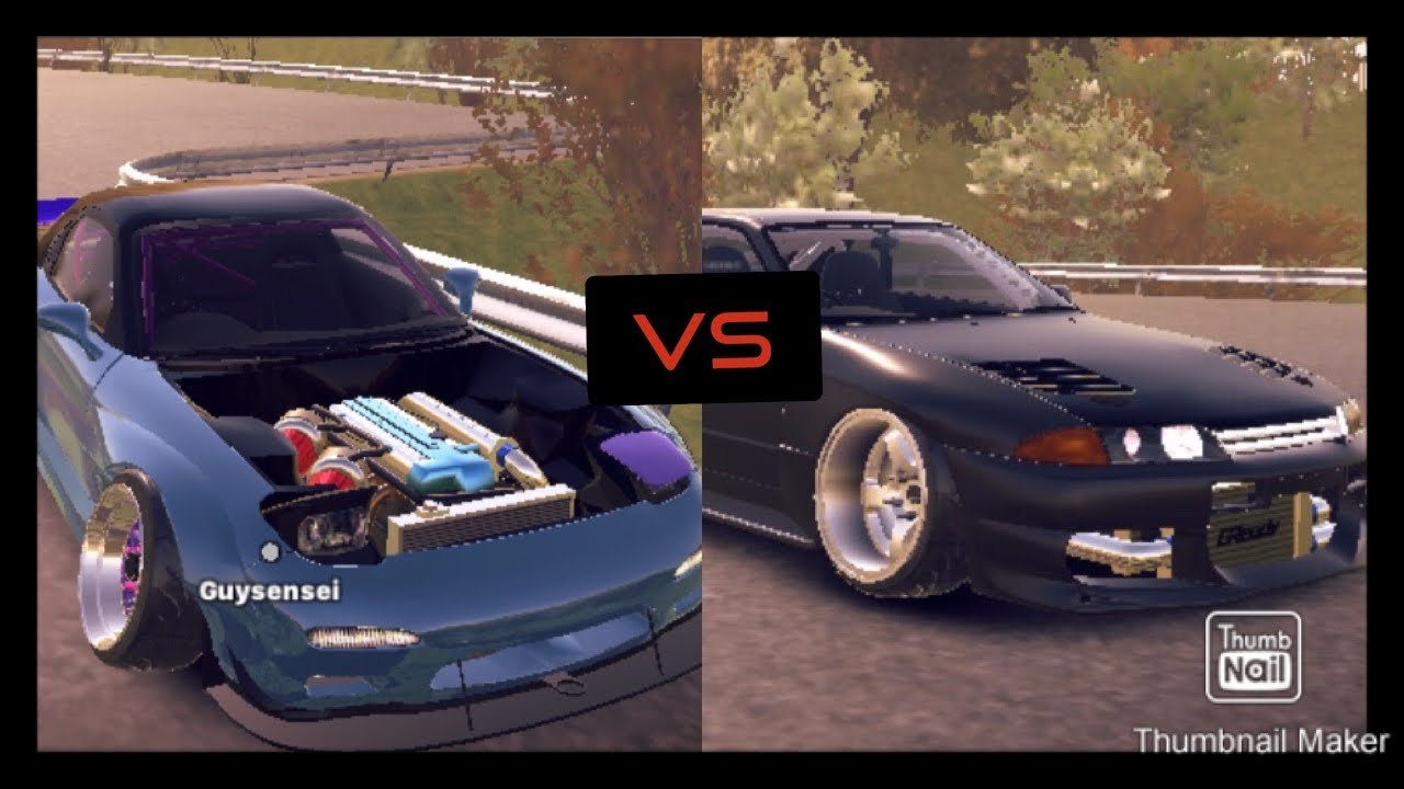 Gtr r32 VS Rx-7 Up-hill and Down-hill touge (Hashiriya drifter) - YouTube
