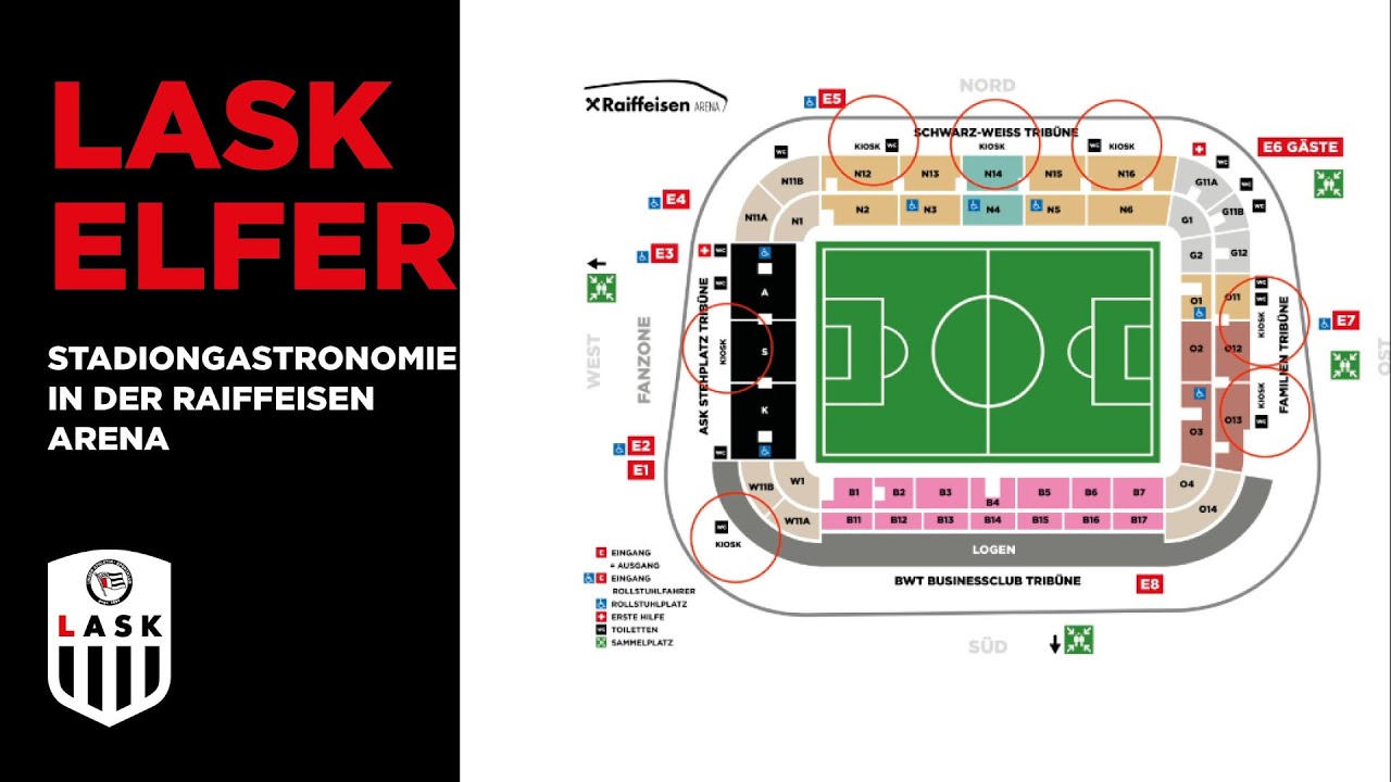 LASK-Elfer | Stadiongastronomie der Raiffeisen Arena - YouTube
