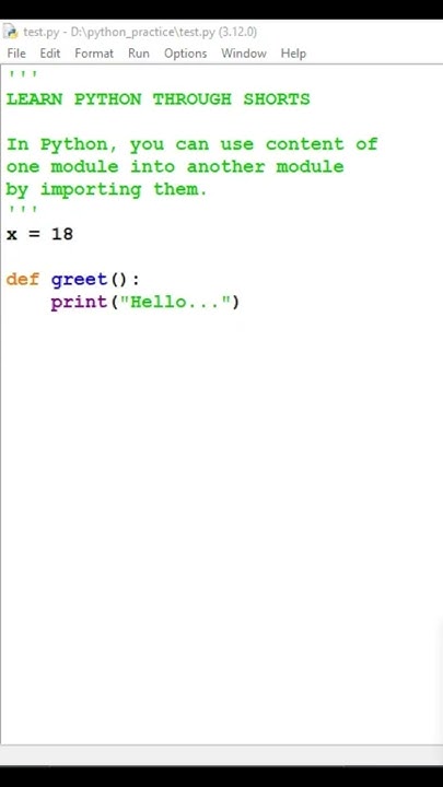 Python Module Concept Shorts Pythonmoduleconcept Pythonforbegineers Pythonmodule
