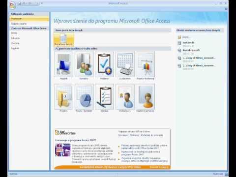 Microsoft Office Access 2007 - Wstęp - YouTube