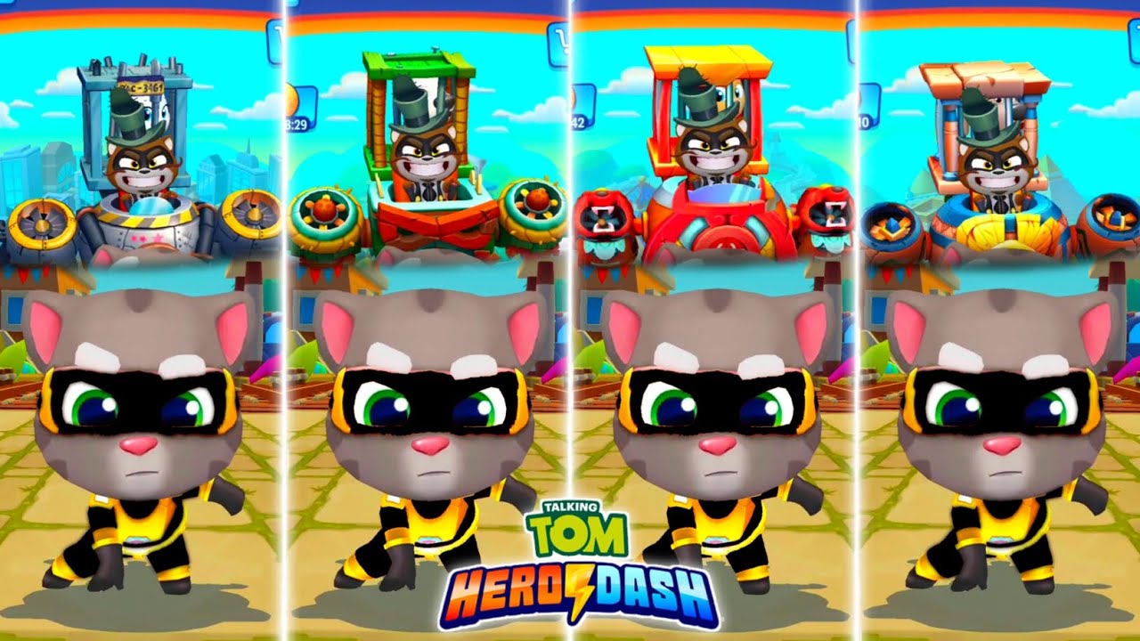 Talking Tom Hero Tom : Hero Tom Black Super Suit & Hero Tom Saving The ...