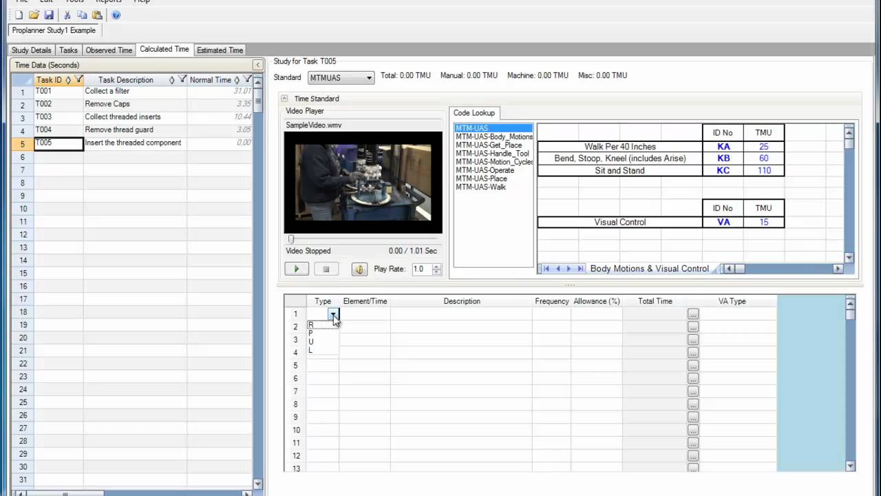 Proplanner ProTime Estimation - Using the MTM-UAS Library - YouTube
