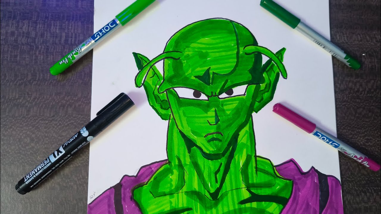 How To Draw piccolo dragon-bal drawing with brush pen step by step ...