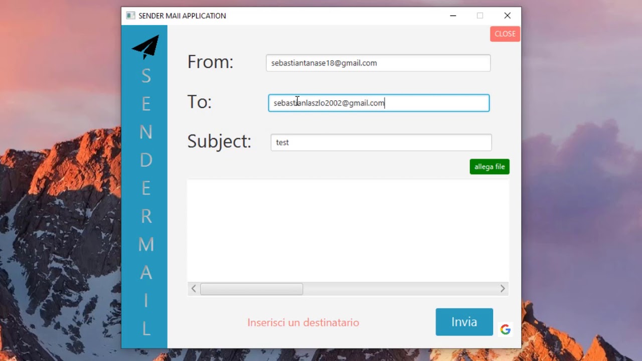 Sender Mail Application JavaFX JavaMail - YouTube