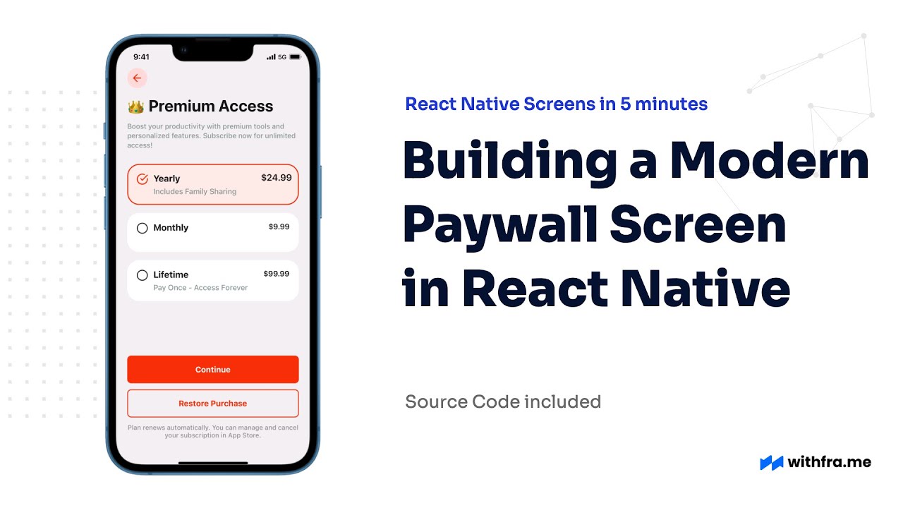 #47 Building a Modern Paywall Screen in React Native - YouTube