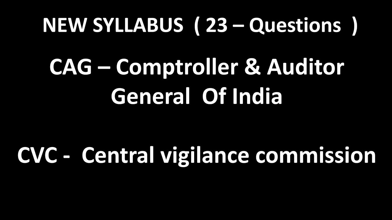CAG & CVC | 23 Questions - YouTube