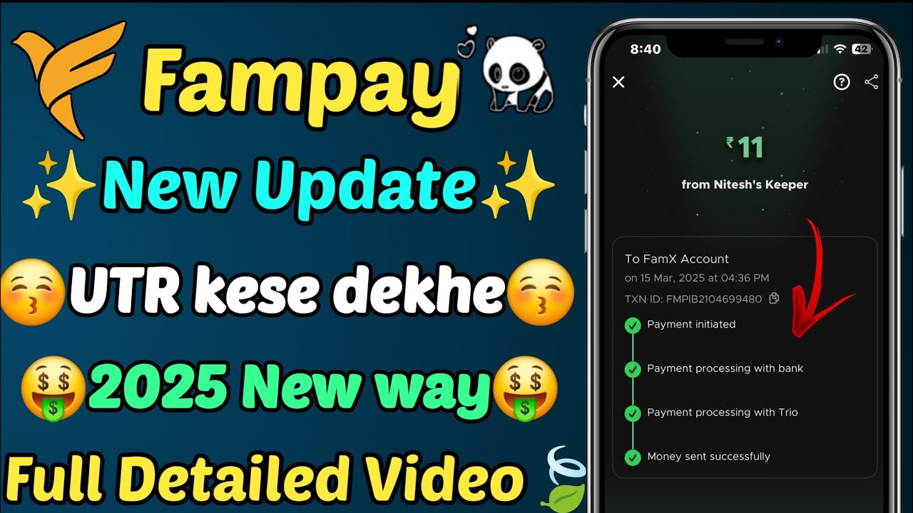 Fampay UTR number kese pata kare🥰 | Fampay UTR number kaise dekhe ...