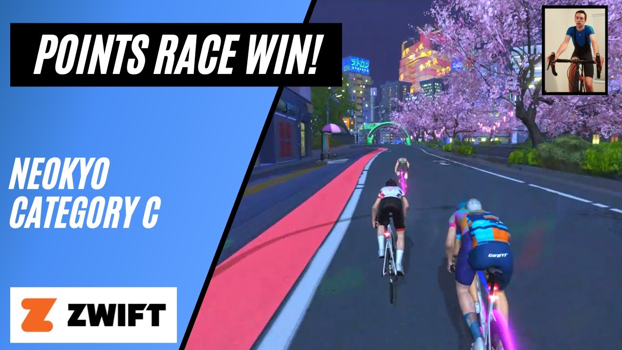 Zwift Points Racing in Neokyo! // Bullseye Points Race Win // Category ...
