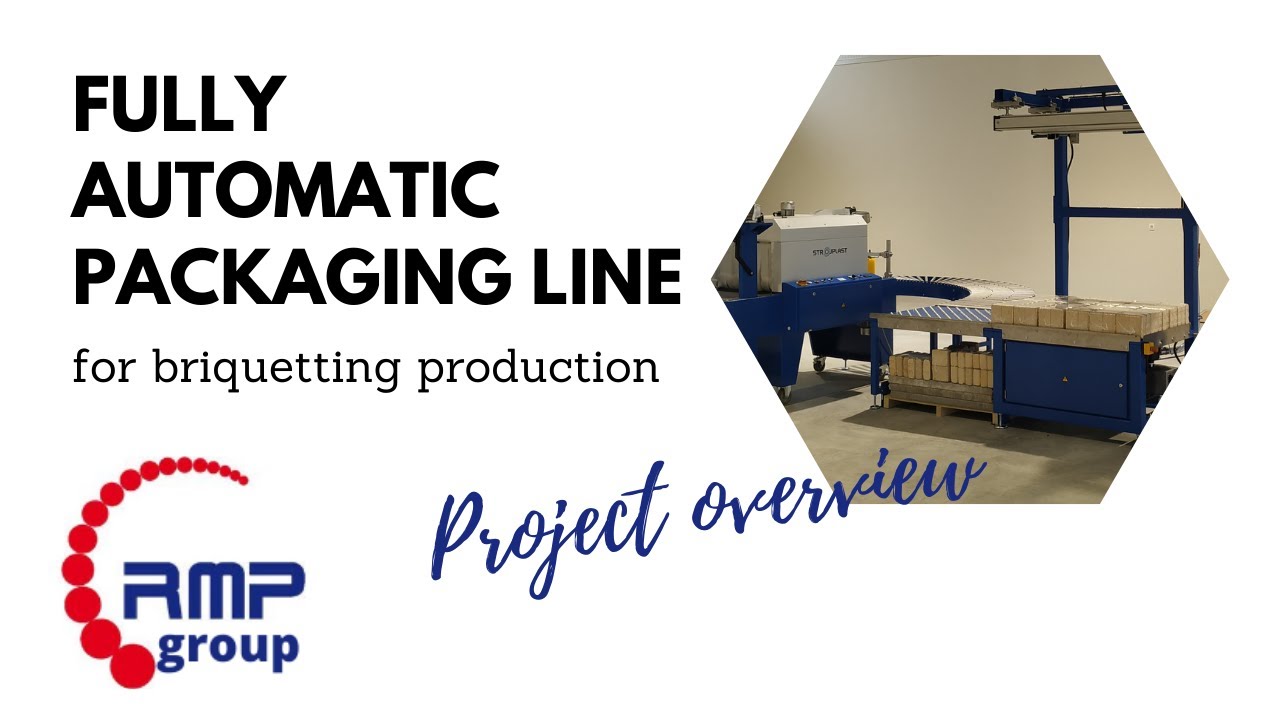 Strojplast automated packing line with 4 RUF briquetting presses - YouTube