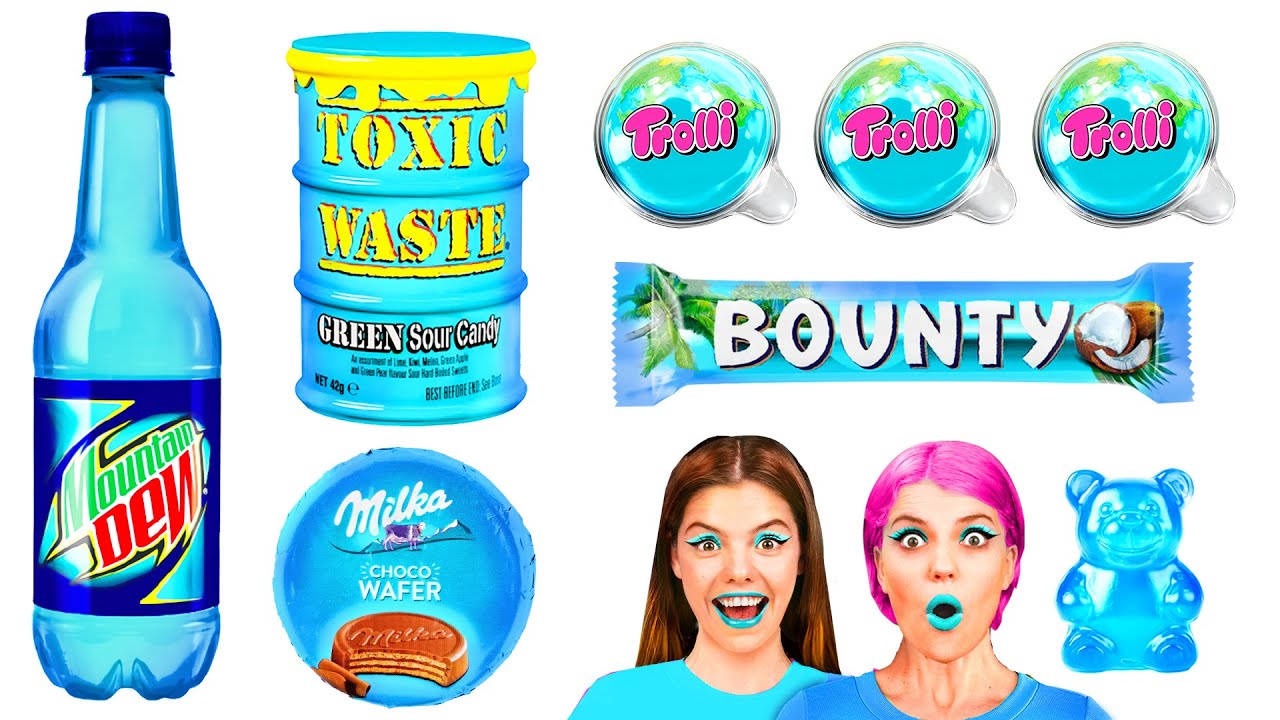 Blue Food Challenge | Funny Food Challenges by AZaZa - YouTube