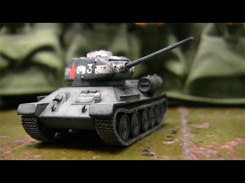 Vintage 1/76th scale Airfix Soviet t34/85 medium tank model - YouTube