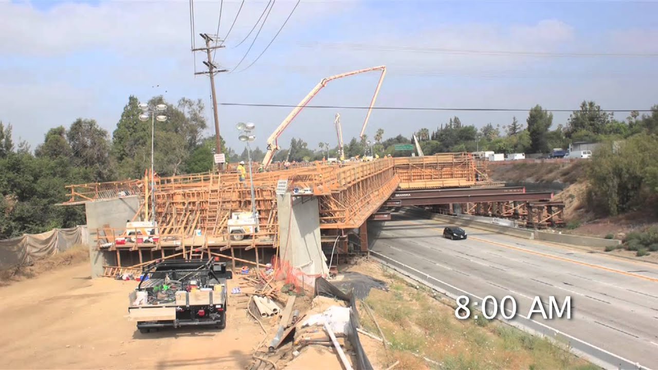 Gold Line Bridge Concrete Pour Timelapse - YouTube