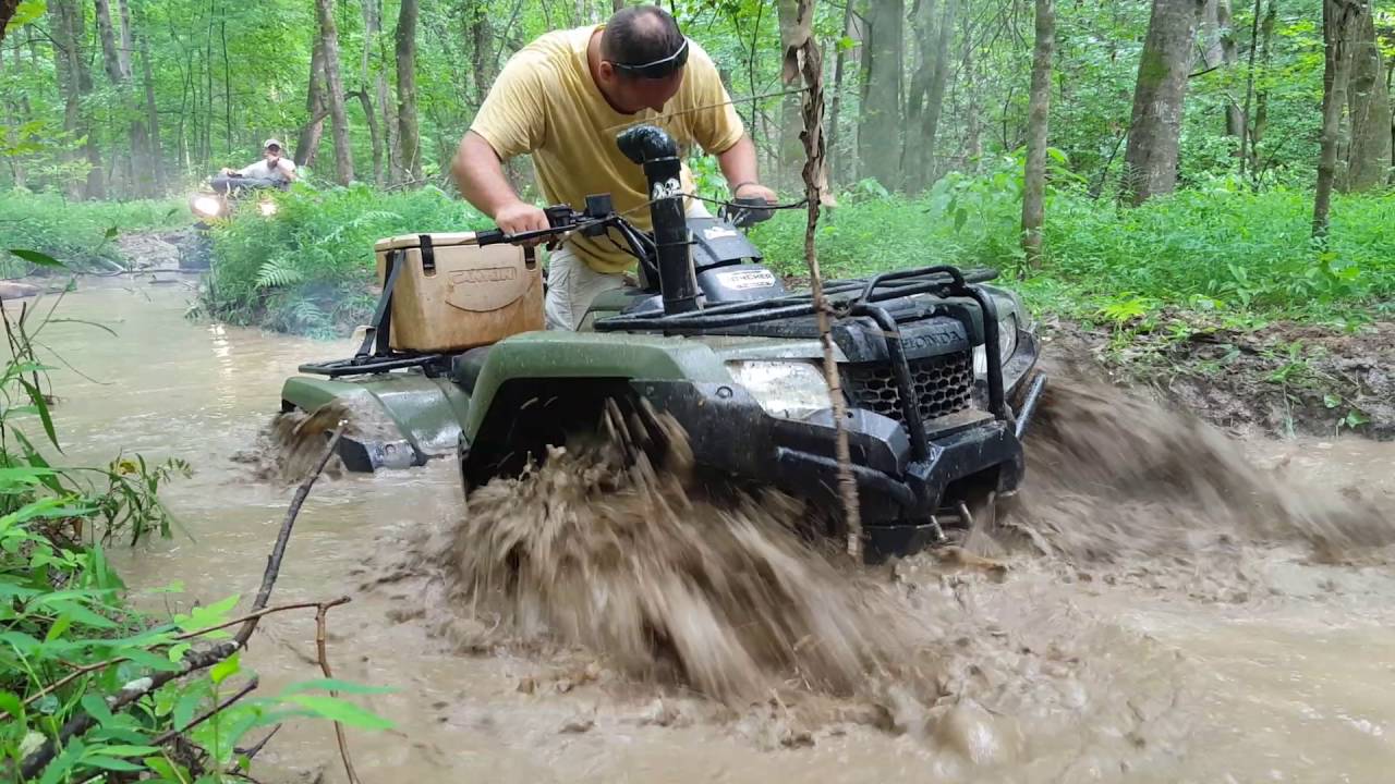 Honda Rancher, Foreman creek riding,mudding - YouTube