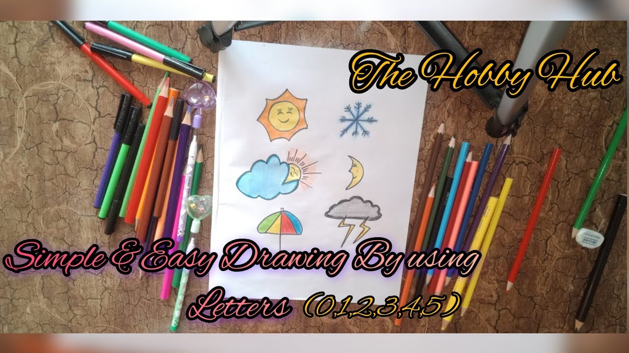 Simple & Easy Drawing Using Letters #art #howtodraw #easy - YouTube