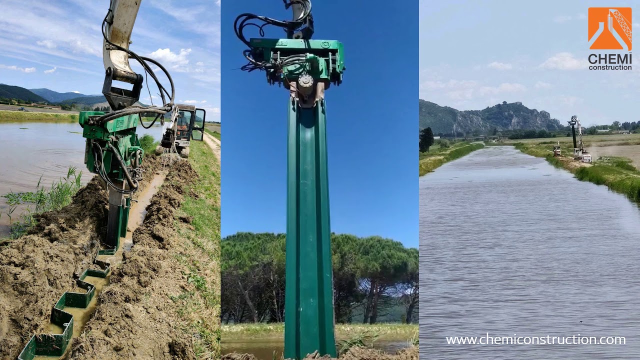 PVC Sheet Pile Installation - YouTube