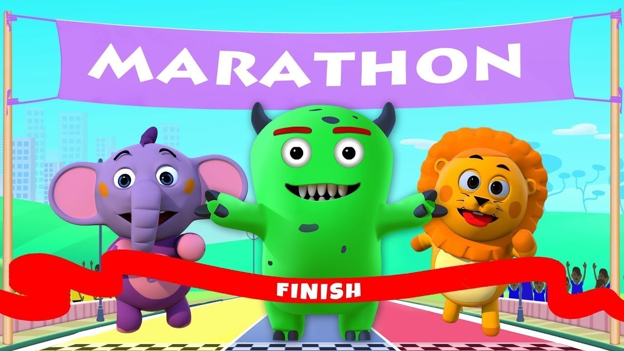 Funny Animals Running Race for Kids | ABC Learning Club - YouTube