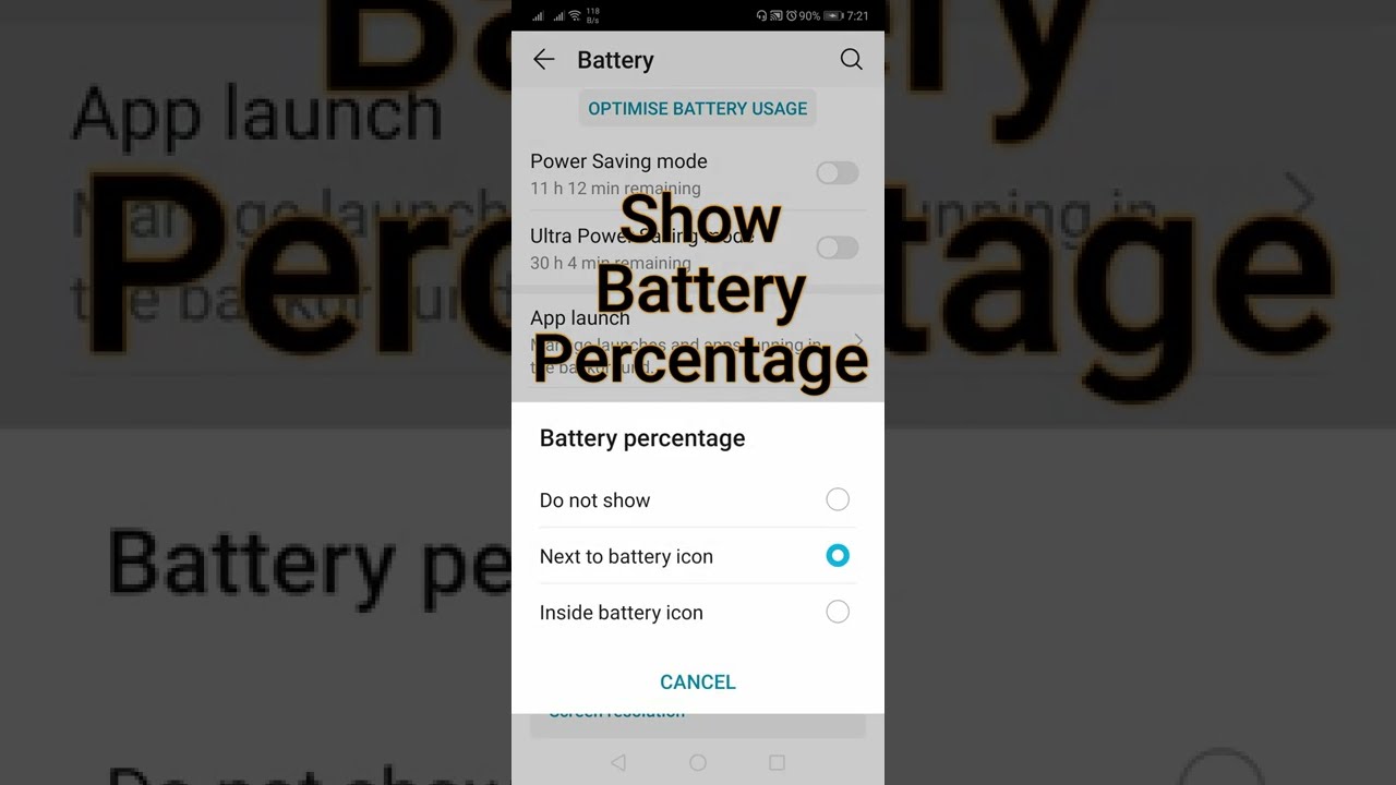 How to show battery percentage | Phone me battery percentage show # ...