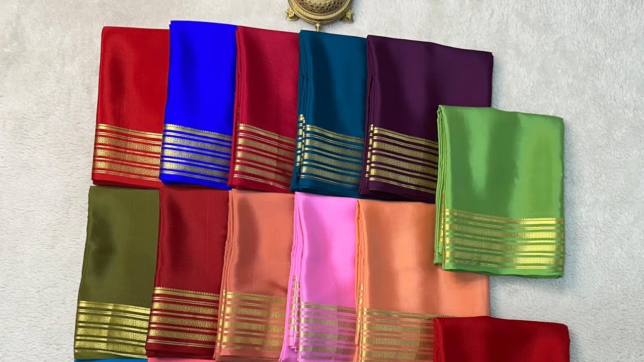 🌷Restocked 🌷💖Pure Mysore silk sarees💖110gsm thickness Price: 9800/-Silk ...