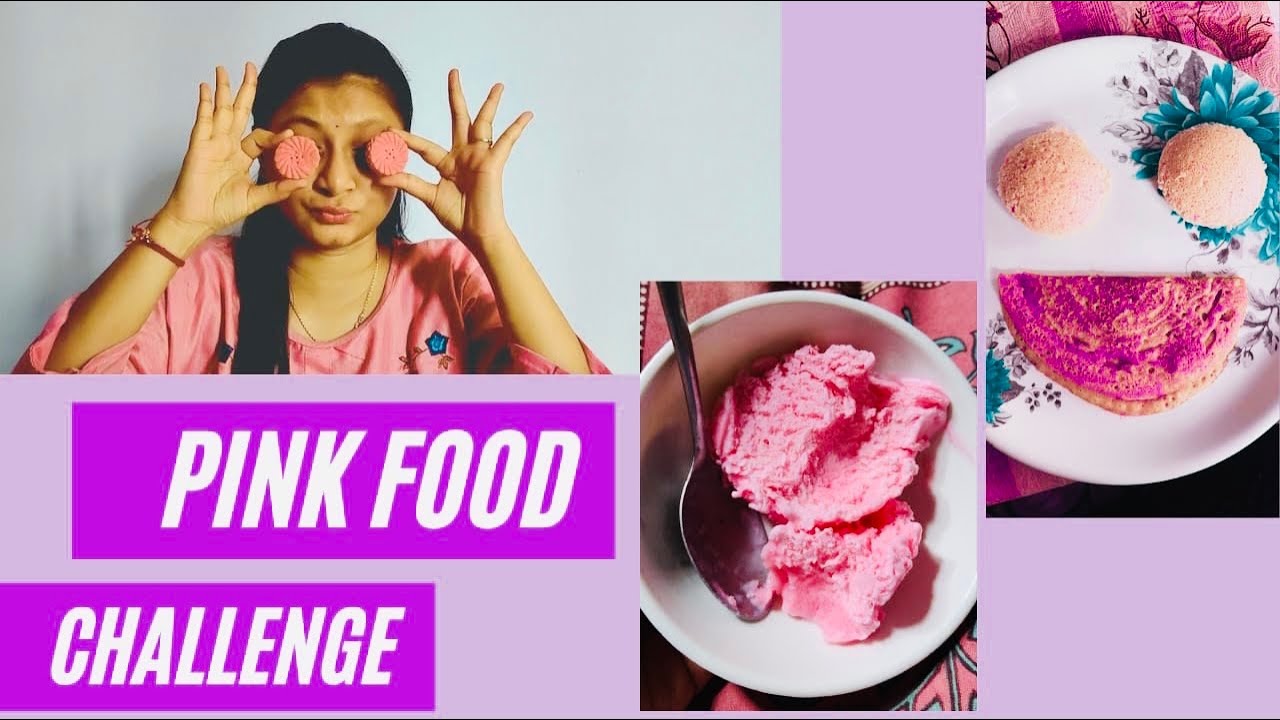 24hrs PINK FOOD CHALLENGE💗 - YouTube