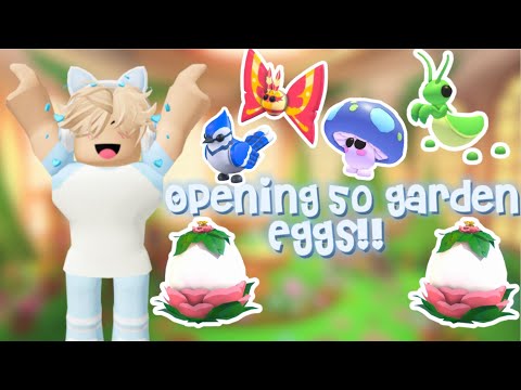 OPENING 50 OF THE BRAND NEW GARDEN EGGS IN ADOPT ME ROBLOX! I GOT ALL ...