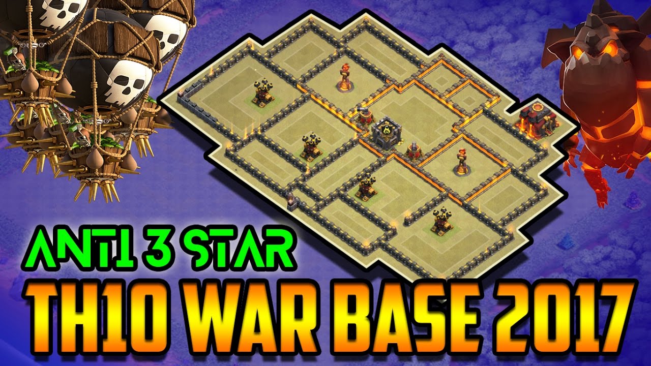 CLASH OF CLANS | TH10 BEST ANTI 3 STAR WAR BASE WITH INFERNO ISLAND ...