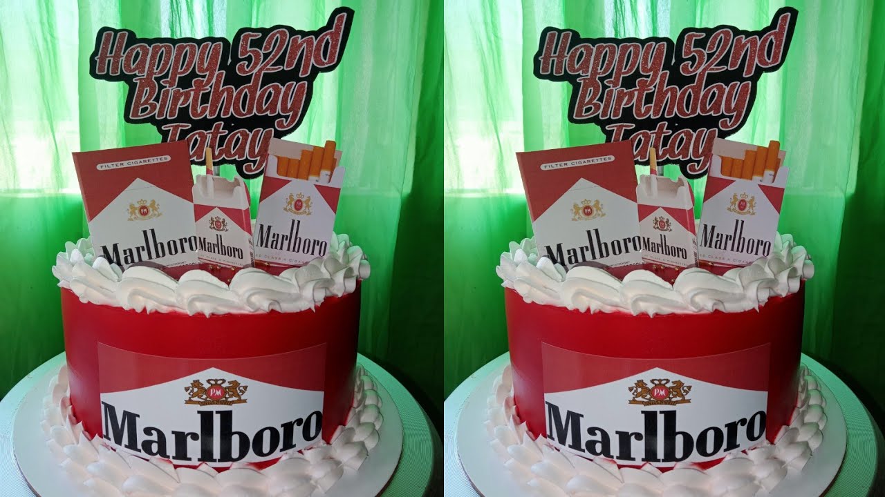 HOW TO MAKE EASY MARLBORO CAKE DESIGN| CIGARETTE CAKE TUTORIAL - YouTube