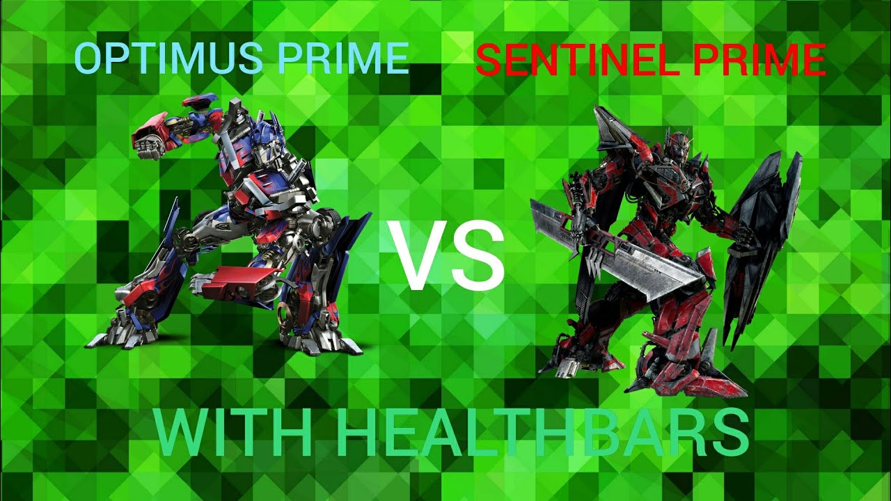 Optimus Prime vs Sentinel Prime With Healthbars - YouTube
