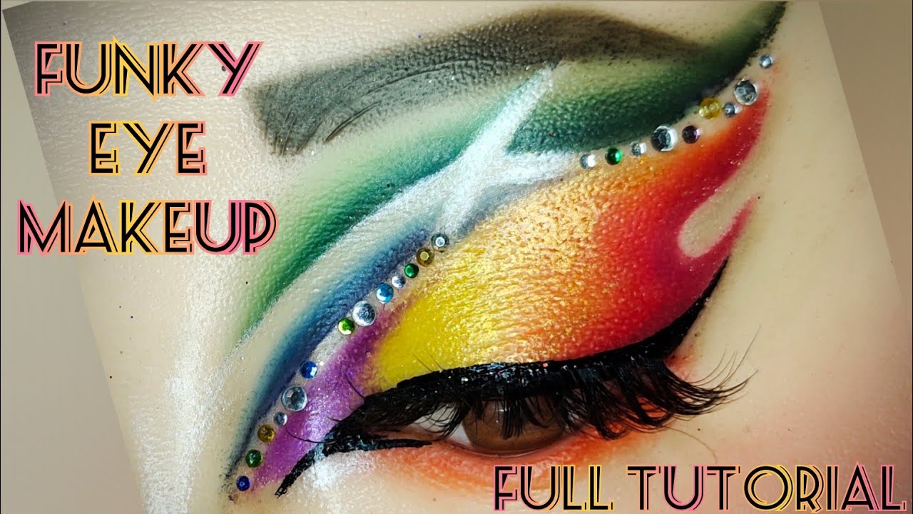 Funky eye makeup | Glam look | Colorful eyeshadows | Tutorial - YouTube