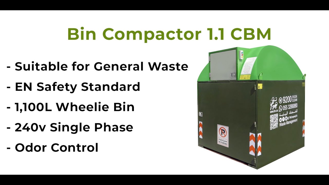 1.1 Bin Enclosed Compactor 1100L by Tm_Patented - YouTube