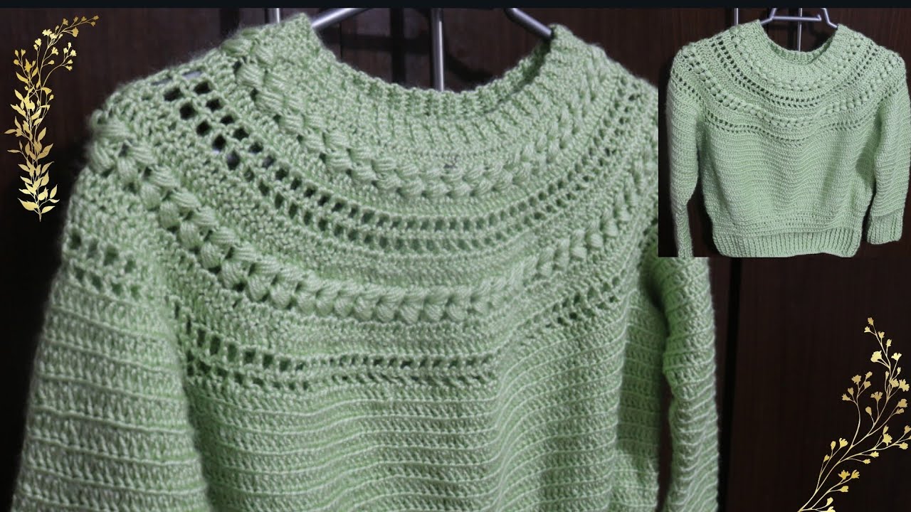 How to crochet sweater| beautiful easy design with full pattern ...