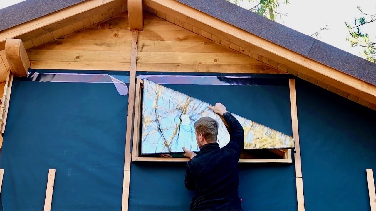 LOG CABIN Build - S2E10: Making And Installing WINDOWS for My Log Cabin ...