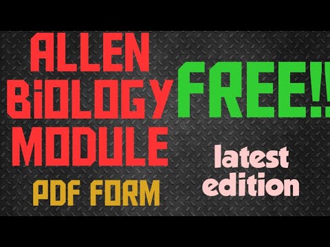 ALLEN module biology latest 2021 edition..pdf free - YouTube