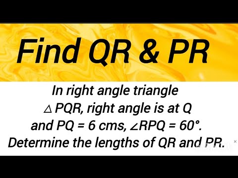 In right angle triangle PQR, right angle is at Q and PQ = 6 cms, ∠RPQ ...