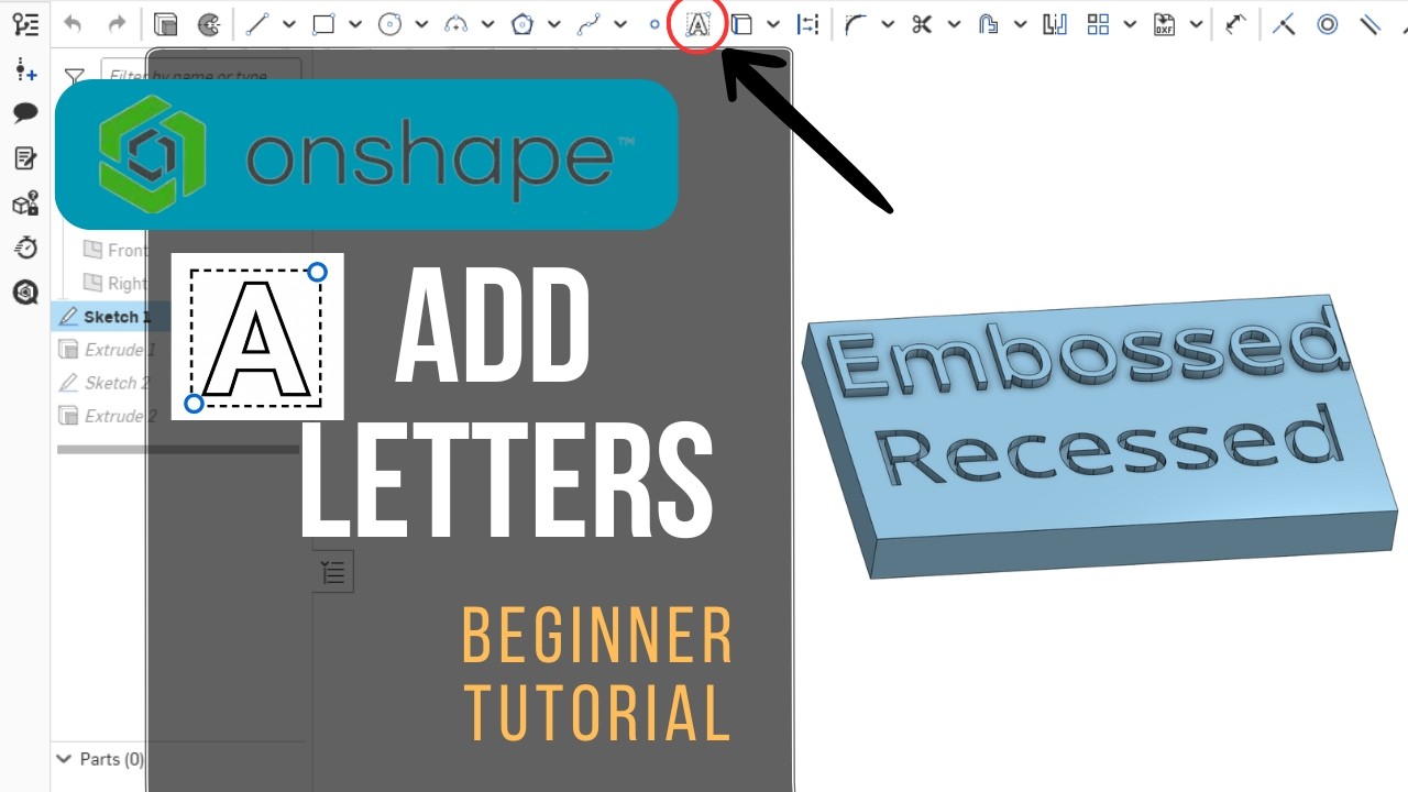 Recess and Emboss Beginner Tutorial Onshape 3D CAD - YouTube