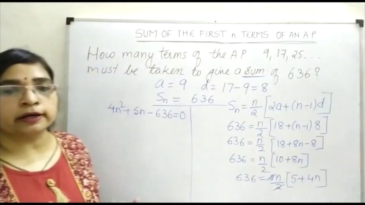 Arithmetic Progression (Question Based Upon Sum Formula Of An ...