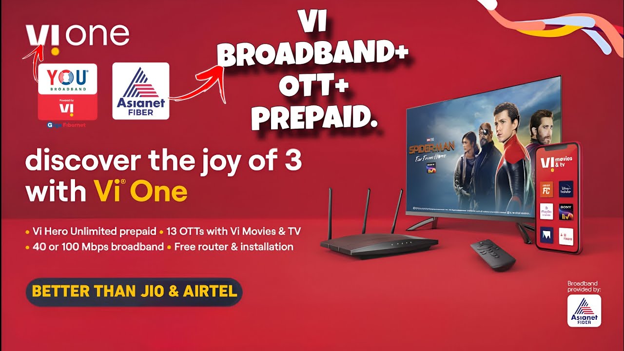 Vi One🔥: Fiber+OTT+Mobile, Vodafone Idea Plan with Asianet in Kerala ...