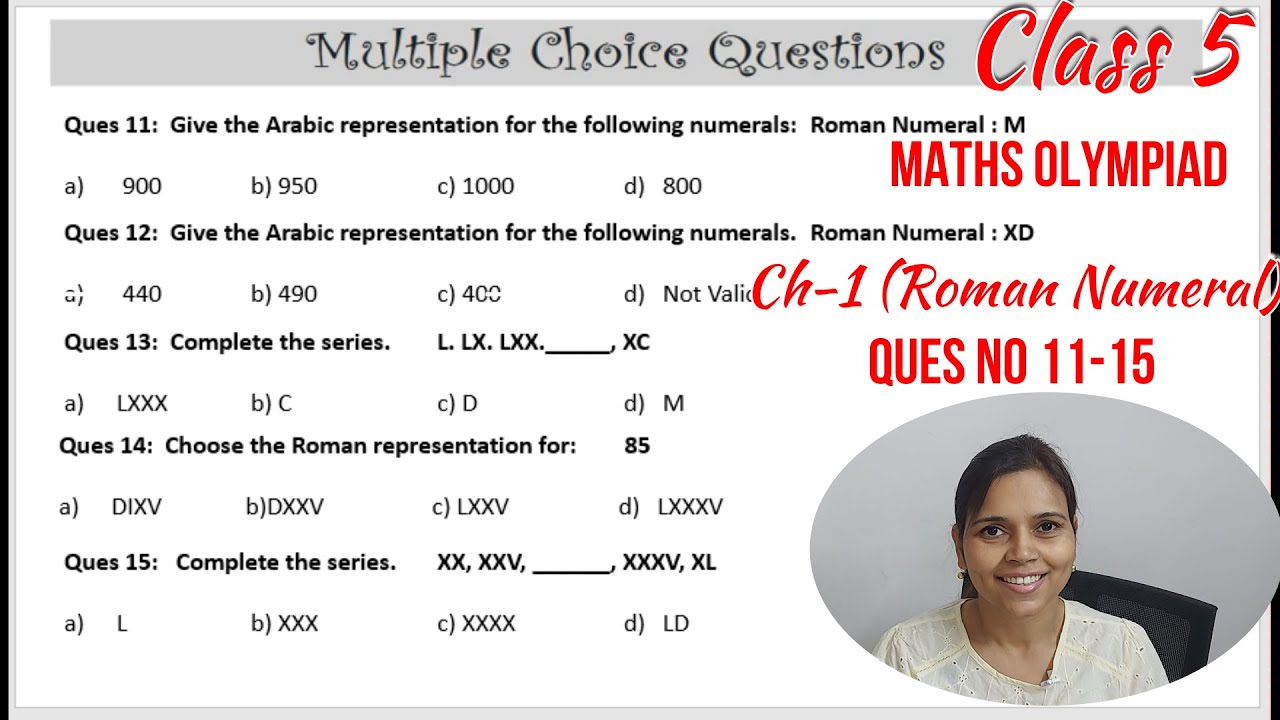 Olympiad Exam For Class 5 Maths Chapter 1 Roman Numerals Ques No 11 15 olympiad-exam-for-class-5-maths-chapter-1-roman-numerals-ques-no-11-15