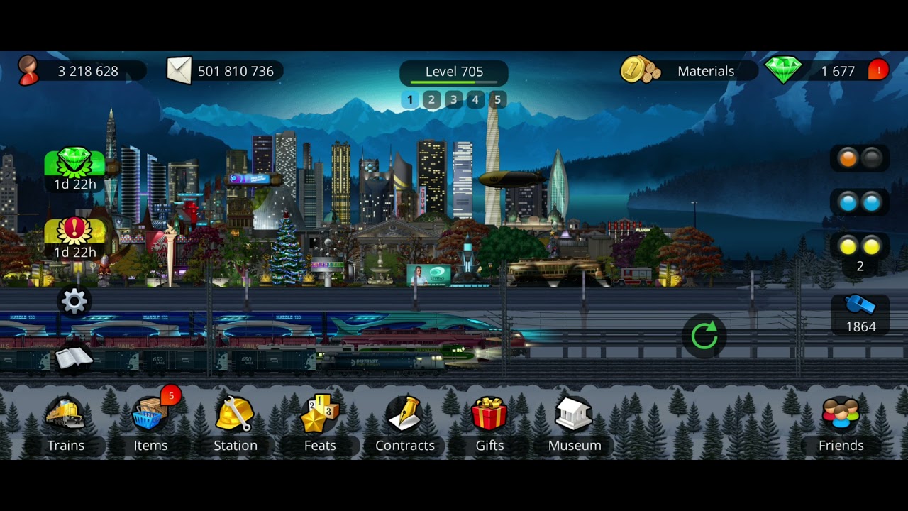 Awesome night theem train station game on rail - YouTube