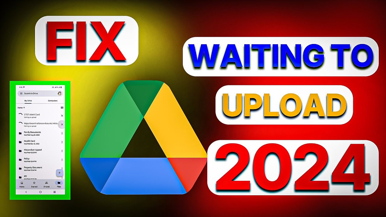 how to fix waiting upload problem in google drive - YouTube