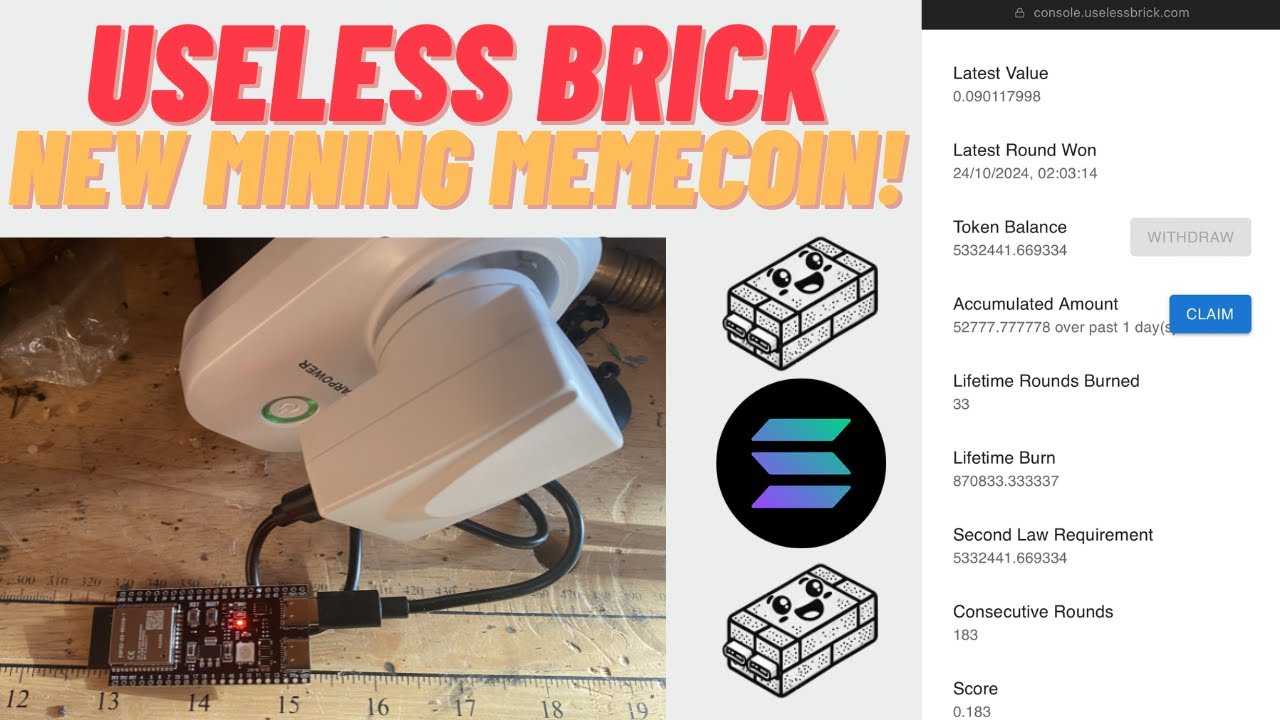 USELESS BRICK - New Free Mining Memecoin! Guide & How Setup ESP32-S3: Join NOW to Start Early 🔥 ...