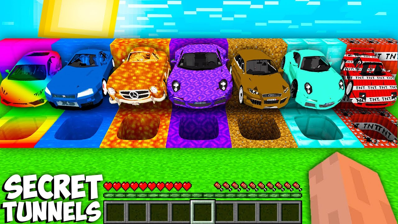 Where do lead NEW SECRET TUNNELS in Minecraft? Which CAR IS BETTER ...
