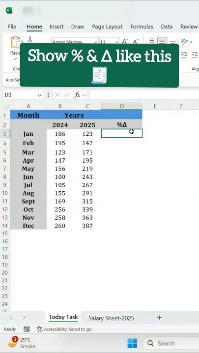 How to Calculate Percentage & Deviation in Excel | Simple Excel Tutorial for Beginners - YouTube