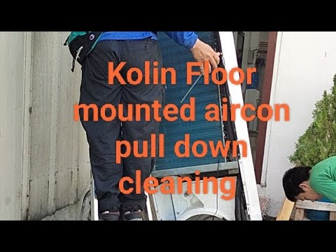 Kolin Aircon Floor mounted pull down cleaning! - YouTube
