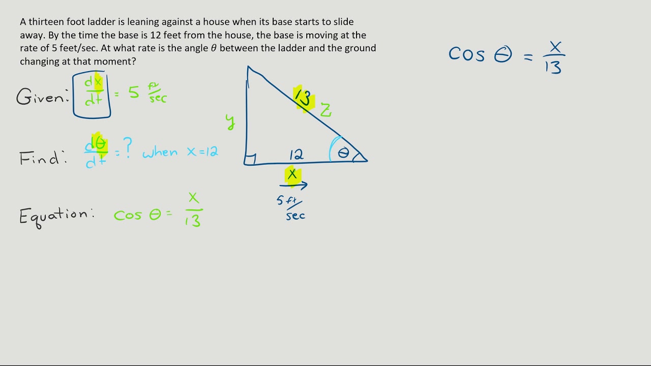 Related Rates with Trigonometry - YouTube