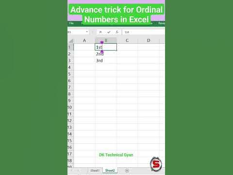 Ordinal numbers trick in excel #excelformula #exceltricks #exceltips - YouTube
