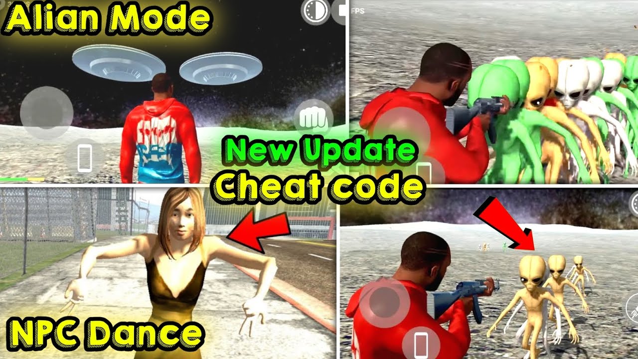 indian bike game alian mod + npc dance cheat code | Indian bikes driving 3d new update - YouTube