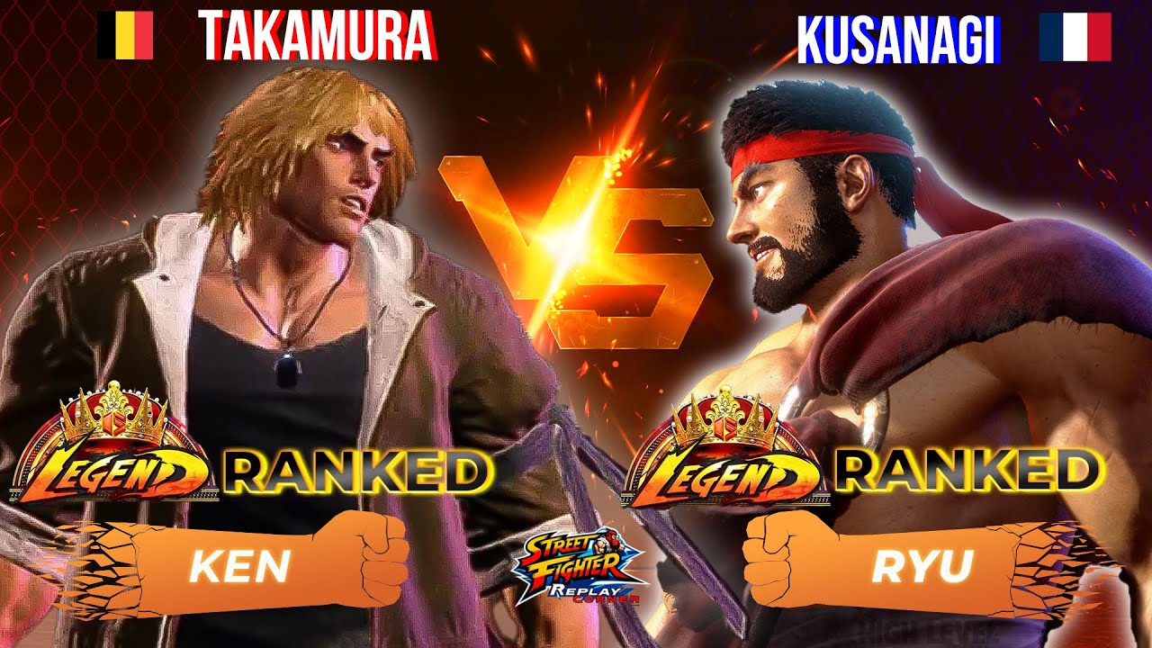 SF6 TAKAMURA (Ken) vs KUSANAGI (Ryu) High Level Gameplay - YouTube